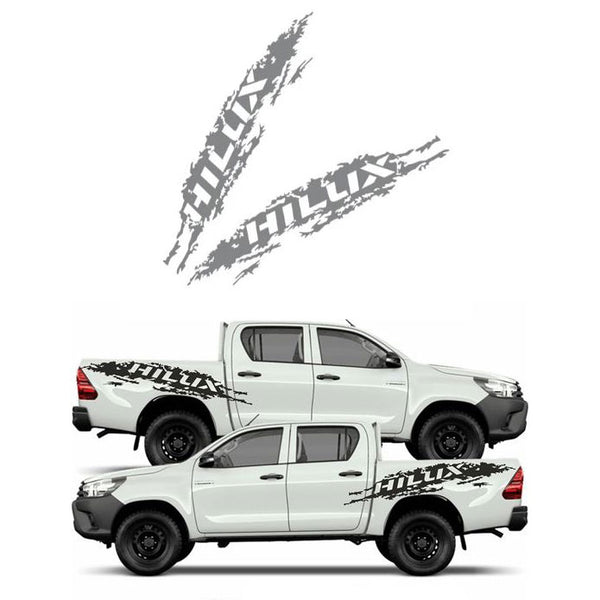 Buy Toyota Hilux Mud Splash Side Graphics / Stickers - Grey
