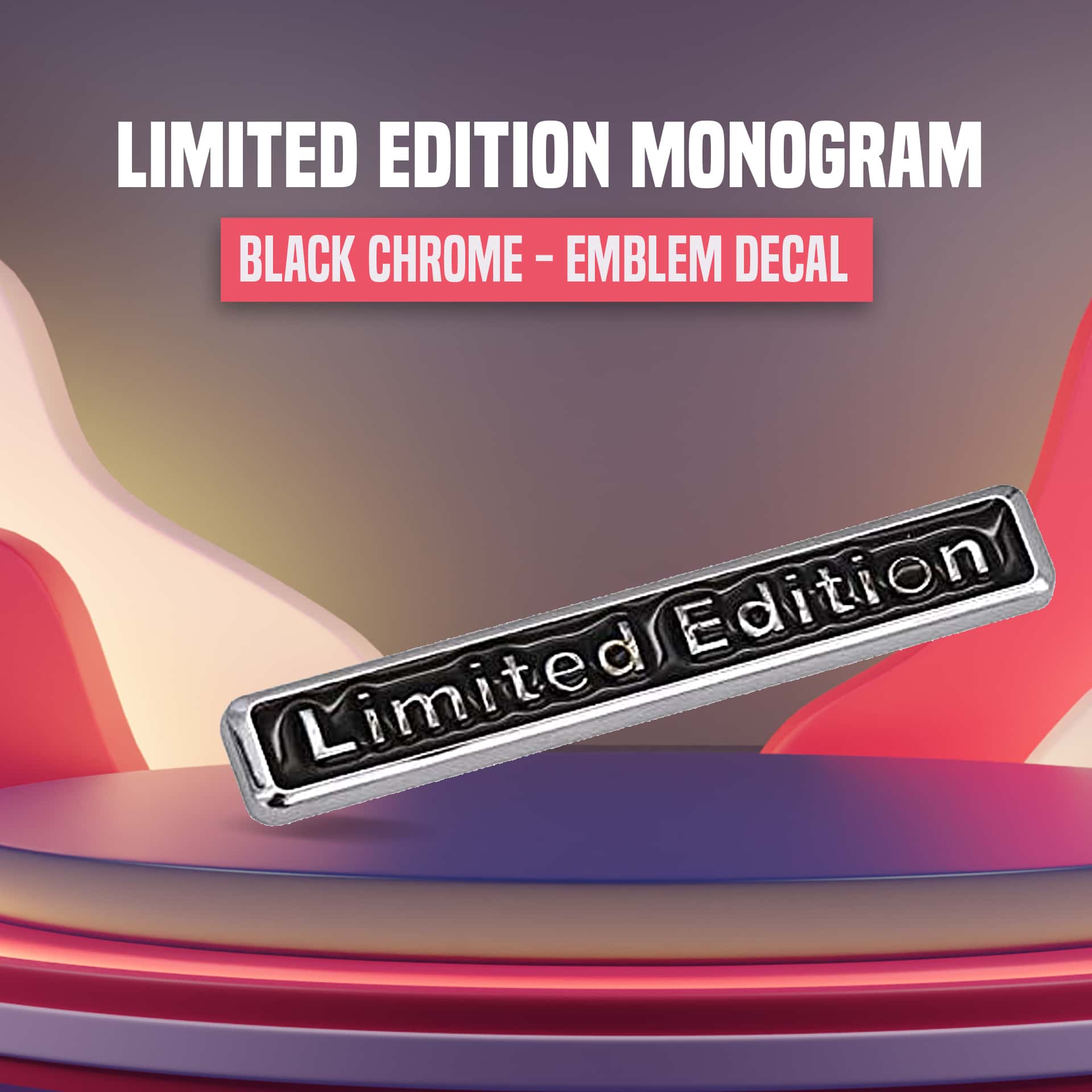 Buy Limited Edition Black Chrome | Emblem | Decal | Monogram | Logo ...