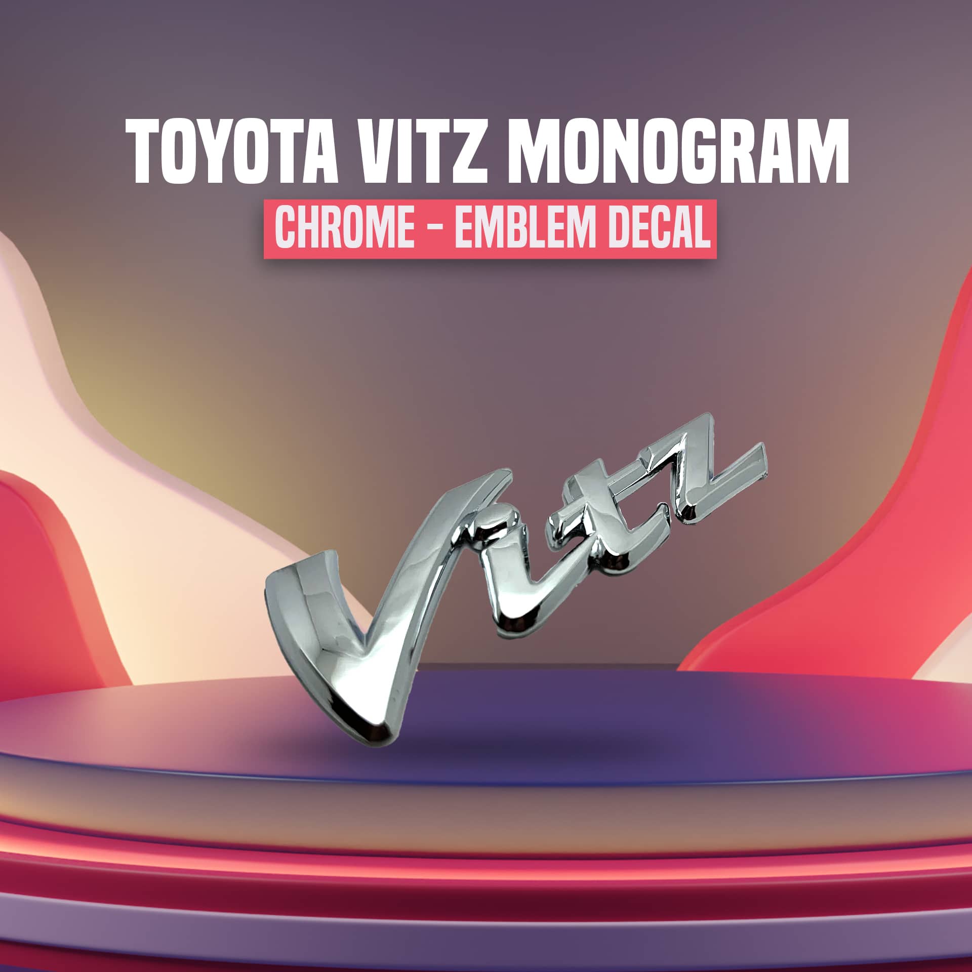 Buy Toyota Vitz Monogram Chrome | Emblem | Decal | Monogram | Logo ...