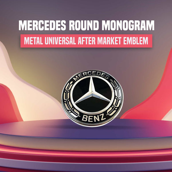Buy Mercedes Round Metal Universal After Market emblem Logo