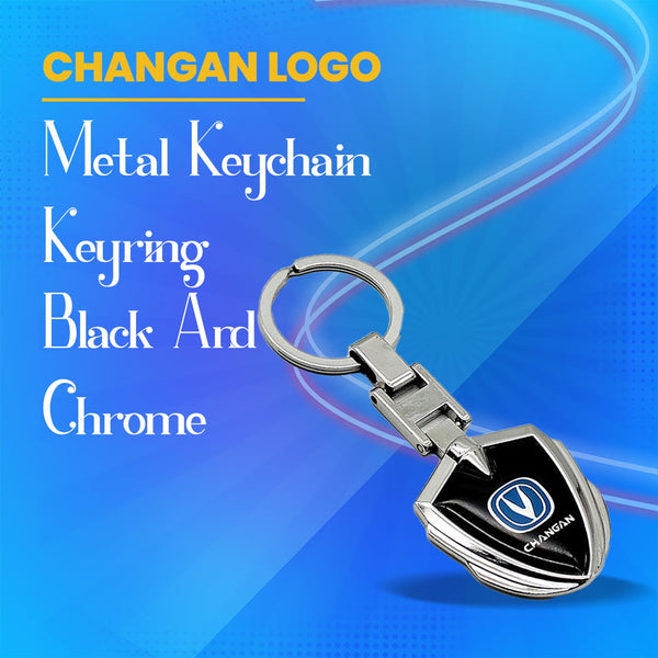 Buy Changan Metal Keychain - Badge Style - Black With Chrome Keyring