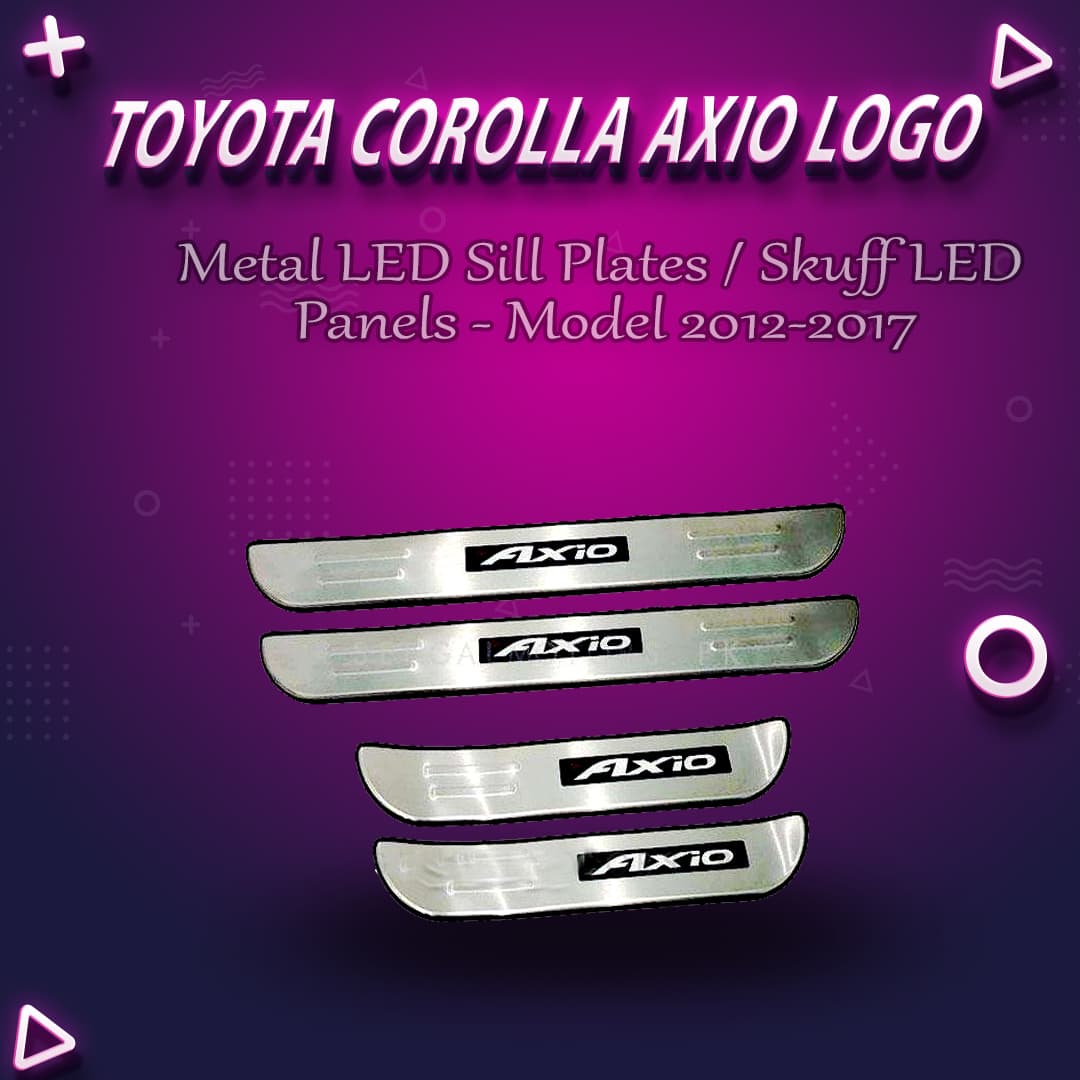Buy Toyota Corolla Axio Metal LED Sill Plates / Skuff LED panels ...
