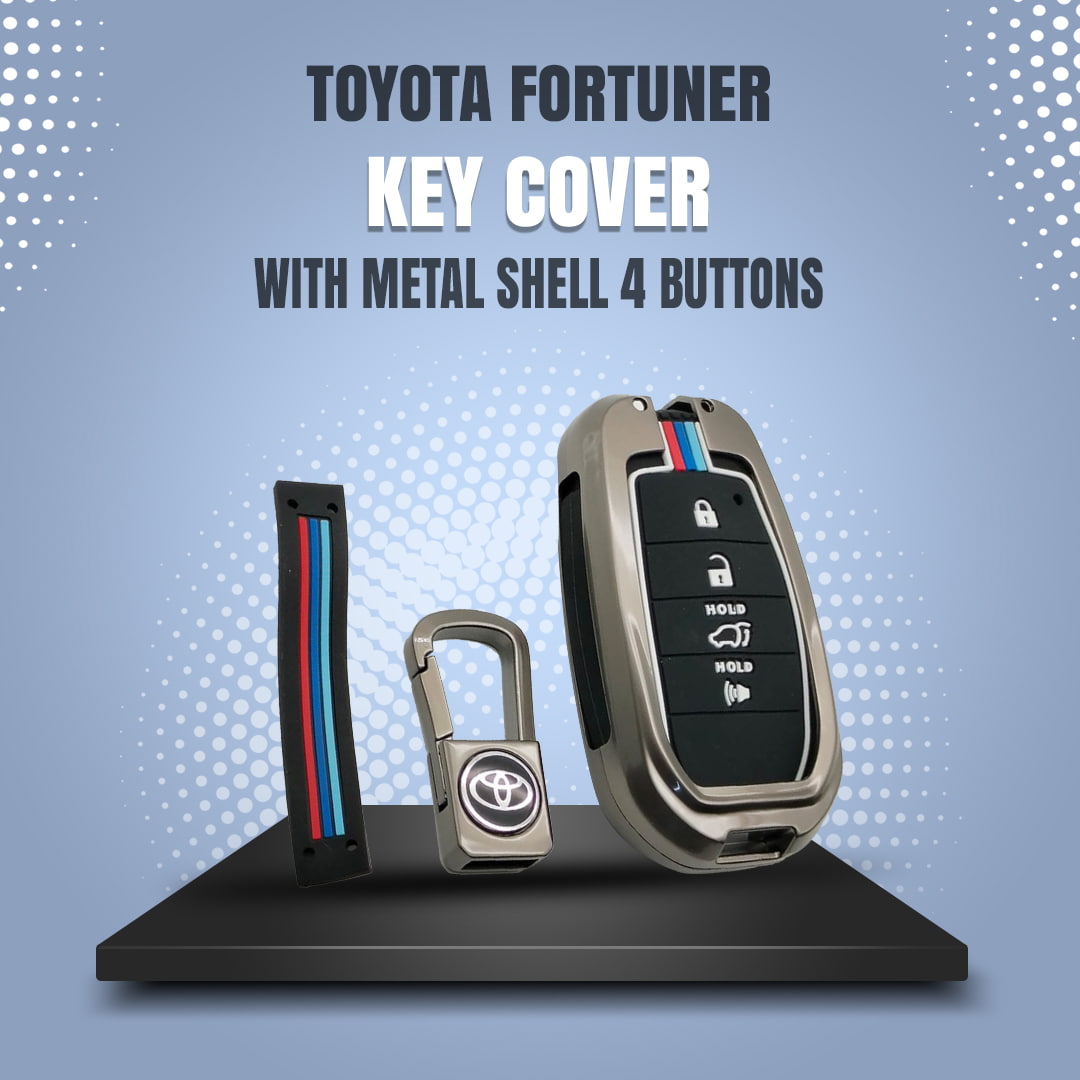 Buy Toyota Fortuner Key Cover With Metal Shell 4 Button - Model 2016 ...