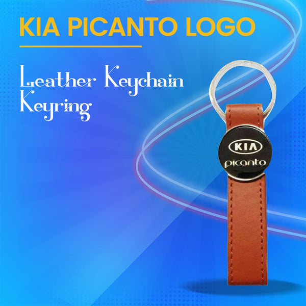 Buy KIA Picanto Logo Leather Keychain Keyring | Key Chains