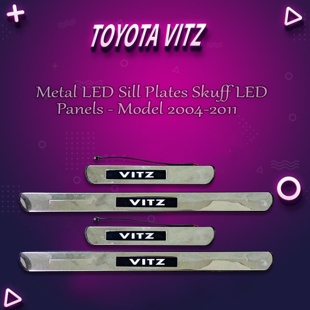 Buy Toyota Vitz Metal LED Sill Plates Skuff LED Panels - Model 2004 ...