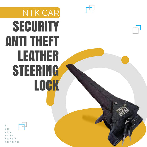 Buy NTK Car Security Anti Theft Leather Steering Lock | Universal Auto ...