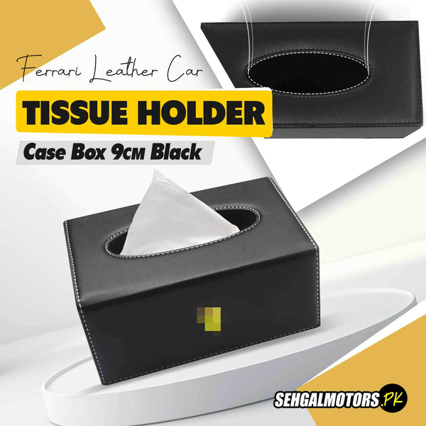 Buy Ferrari Leather Car Tissue Holder Case Box 9CM Black Online