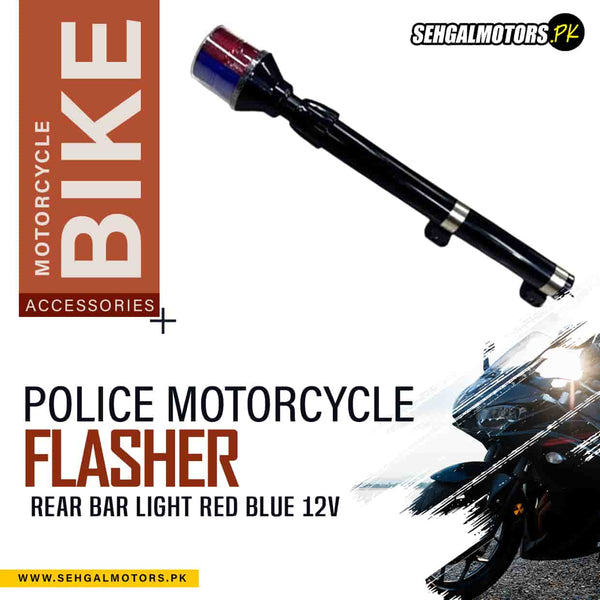 Buy Police Motorcycle Emergency Flasher Rear Bar Light Red Blue 12V