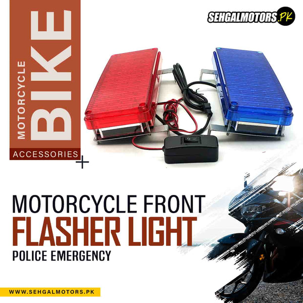 Buy Motorcycle Front Police Emergency Flasher Light Without Host Red ...