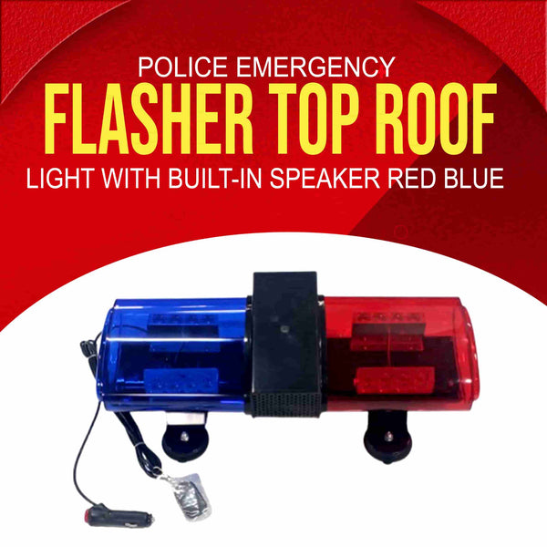 Buy Police Emergency Flasher Top Roof Light with Built-in Speaker Red ...