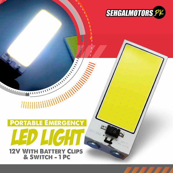 Buy 12V Portable Emergency LED Light – With Battery Clips & Switch