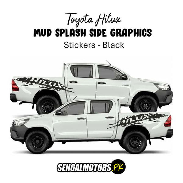 Buy Toyota Hilux Mud Splash Side Graphics / Stickers - Black