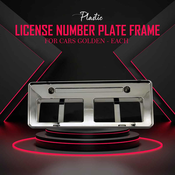 Buy Plastic License Number Plate Frame For Cars Golden - Each Online