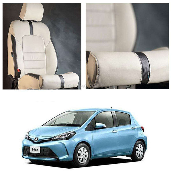Buy Toyota Vitz Type R Beige Black Seat Covers - Model 2016-2021